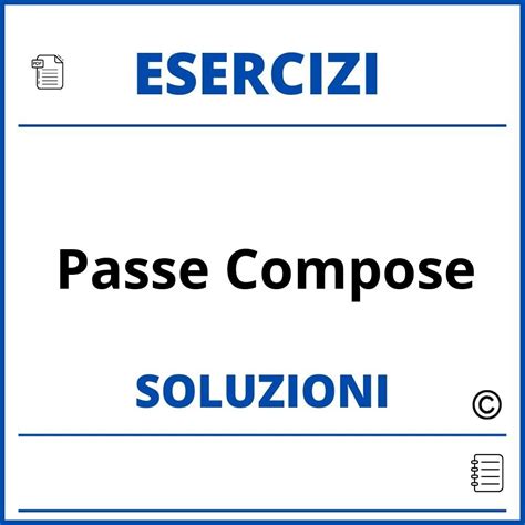 Esercizi Passe Compose Pdf Con Soluzioni