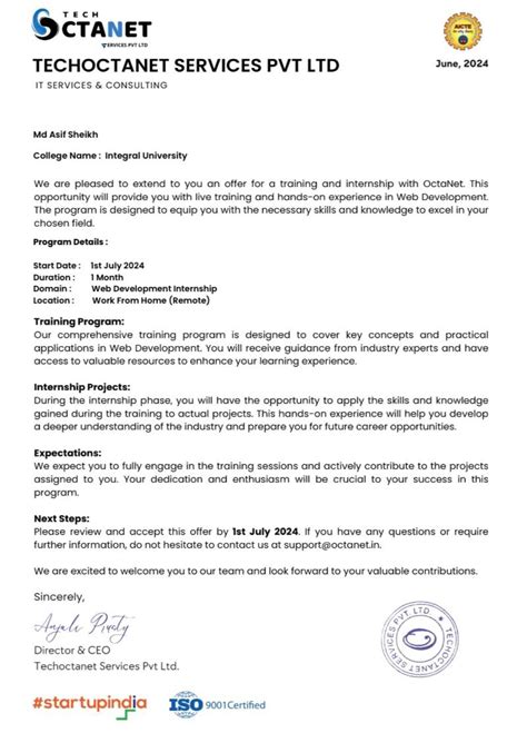 Webdevelopment Internship Md Asif Sheikh