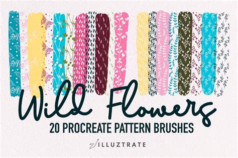 Wild Flowers Procreate Pattern Brushes Procreate Brush Set By Picpixpic Thehungryjpeg