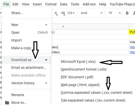 how to export youtube playlist to csv or excel amarindaz