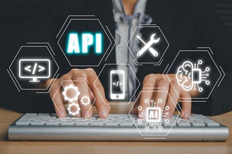 Premium Photo API Application Programming Interface Woman Typing On Keyboard With VR Screen