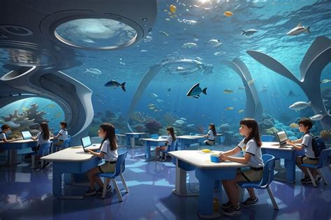 Premium Ai Image Ocean Exploration In Futuristic Classrooms