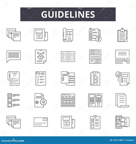 Guidelines Line Icons, Signs, Vector Set, Linear Concept, Outline Illustration Stock Vector ...