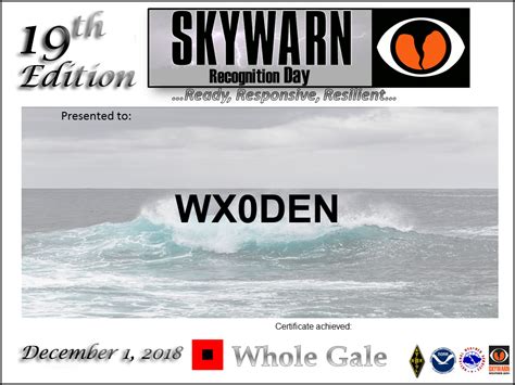 Skywarn Recognition Day 2018 A Success