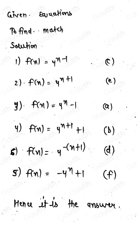 Solved Answer The Following 162 Match Each Function With Its Graph