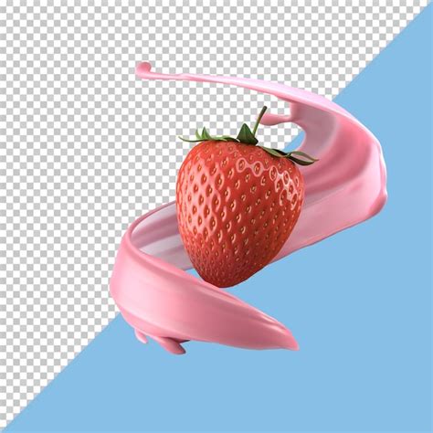 딸기 우유 스플래시 절연 팩 액체 또는 요구르트 스플래시 클리핑 경로 3d 그림 포함 프리미엄 Psd 파일