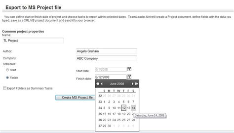 Ms Project Export