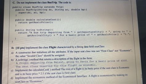 Solved Implement The Below Classes And Interface As Chegg
