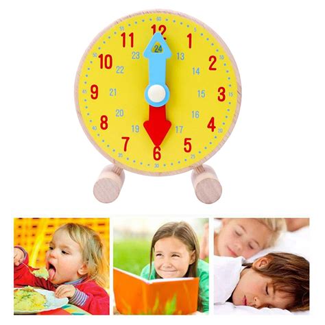 Wooden Teaching Clock Learn To Tell The Time Clock Grandado