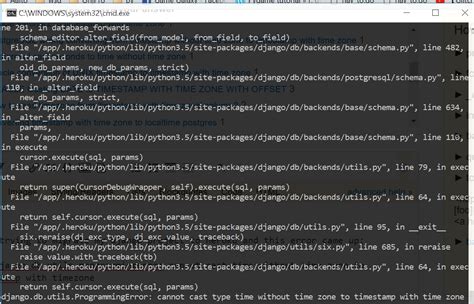 Python Djangodbutilsprogrammingerror Cannot Cast Time Without Time