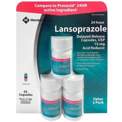 Members Mark Lansoprazole Delayed Release Capsules Usp 15mg 42 Count 1 Unit Kroger