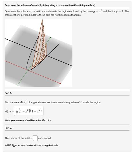 Solved Determine The Volume Of A Solid By Integrating A Chegg