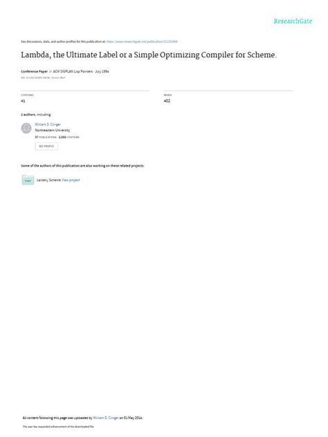 Lambda The Ultimate Label Or A Simple Optimizing C Pdf