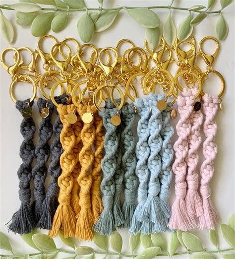 Macrame Twisted Pattern Keychain Etsy