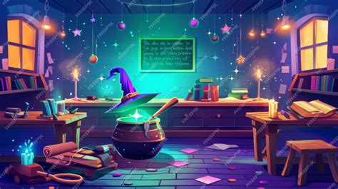 Premium Photo The Interior Of A Magic School Classroom Is Composed Of