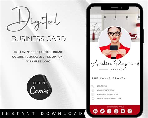 Modern Digital Business Card Template Custom Digital Business Card