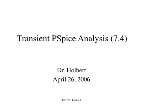 Ppt Transient Pspice Analysis 7 4 Powerpoint Presentation Free Download Id 5490350