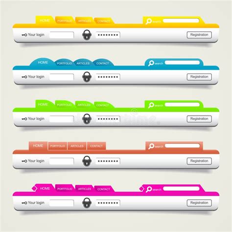 Web Design Navigation Set Icons Stock Vector Illustration Of Handshake Paper 30686543