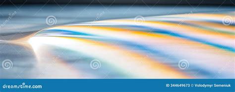 Rainbow Patterns From Polarized Light On Clear Plastic Glass Against Dark Background Royalty