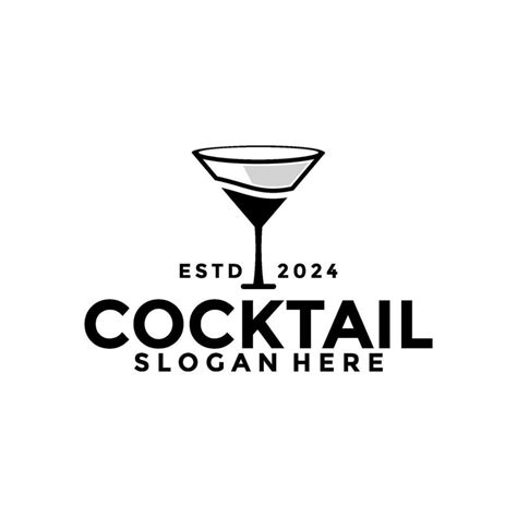 Vintage Cocktail Logo Design Vector