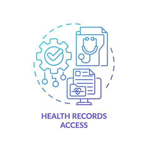 2d Gradient Blue Icon Health Records Access Concept Isolated Vector Health Interoperability