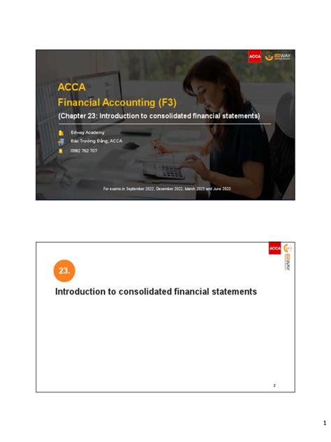 Acca Fa F3 Chapter 23 Introduction To The Consolidated
