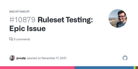 Ruleset Testing Epic Issue · Issue 10879 · Wazuh Wazuh · Github