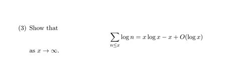 Solved Show That Log N X Log X X O Log X Nxx As X Chegg Com