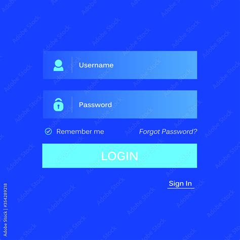 Login Form Ui Design For Website And Mobile Apps Vector Image Best