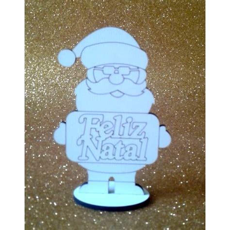 Papai Noel Lembrancinha De Natal Mdf 3mm 1 Face Branca 25un Shopee