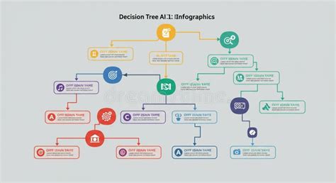 Colorful Decision Tree Infographic With Interconnected Nodes And