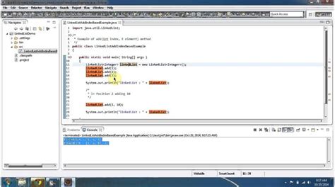 Java Collection Framework Linkedlist Add Object Based On Index