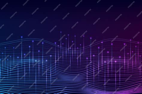 premium vector abstract wave with moving dots and lines flow of