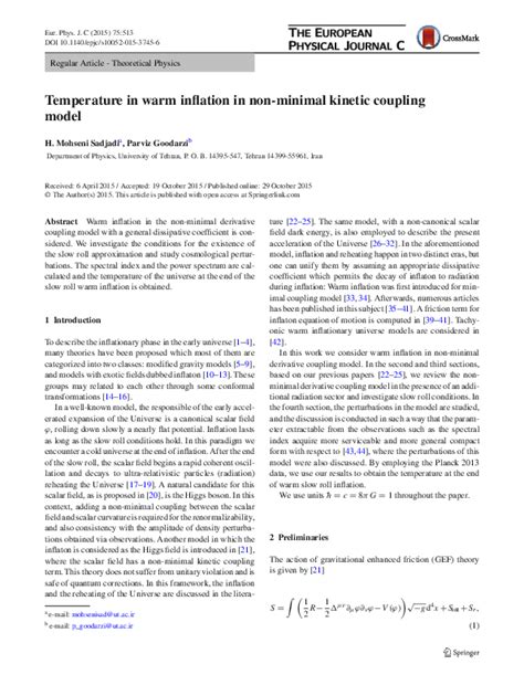 Pdf Temperature In Warm Inflation In Non Minimal Kinetic Coupling Model