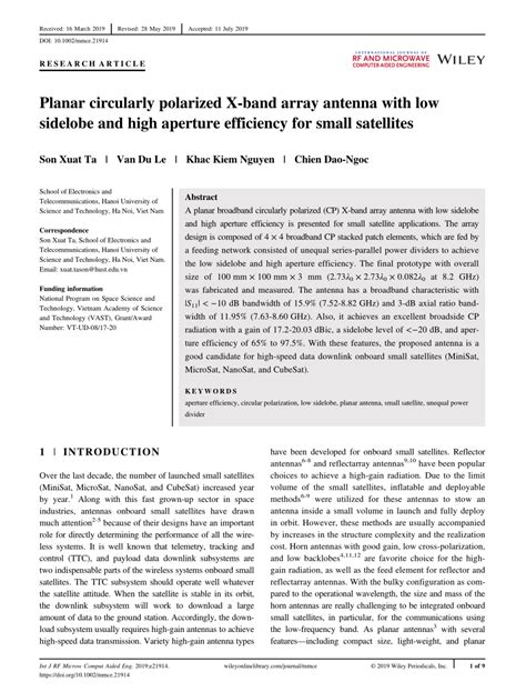 pdf planar circularly polarized x‐band array antenna with low