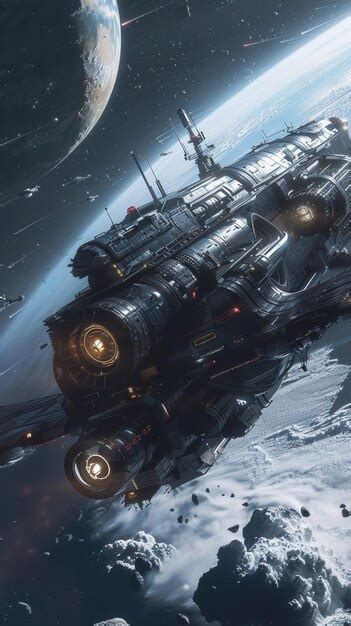Futuristic Space Transporter Highdetail Futuristic Spacecraft Concept