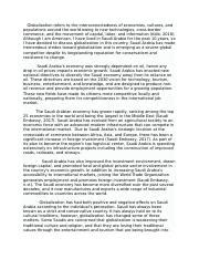 4 Docx Globalization Refers To The Interconnectedness Of Economies