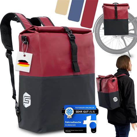 Forrider 3in1 Fahrradtasche Für Gepäckträger Mit Rucksack Wasserdicht