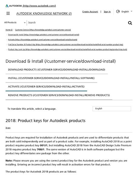 2018 Product Keys For Autodesk Products Download And Install Autodesk Knowledge Network