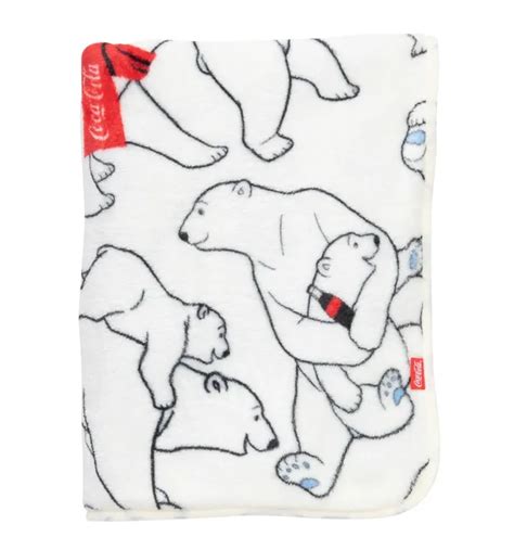 Coca Cola Polar Bear Collage Plush Blanket Coca Cola Store