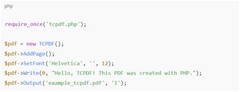Tcpdf And Fpdf In Php