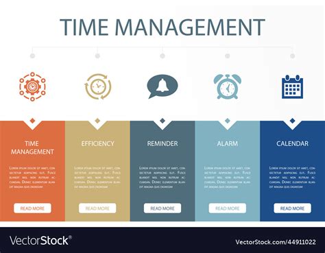 Time Management Efficiency Reminder Alarm Vector Image