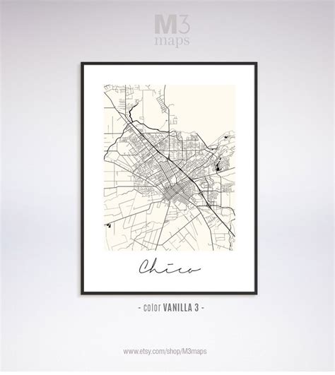 Chico Minimalist Chico Map Chico Map Print Chico City Map Etsy