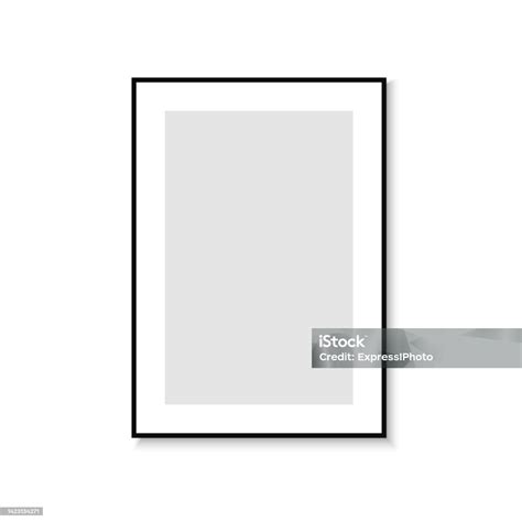 검은 테두리와 그림자가있는 사실적인 벡터 프레임 흰색 배경에 고립되어 있습니다 미니멀한 기하학적 디자인 콘텐츠의 빈 공간입니다 모형 템플릿 포스터 카드 등과 같이 사용할 수