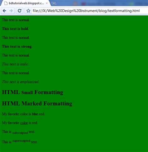 Html Text Formatting Bd Tutorial Web
