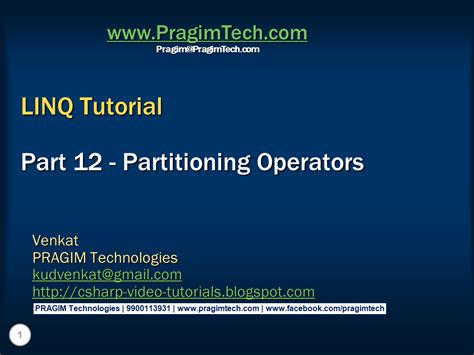 Sql server, .net and c# video tutorial: Part 12 - Partitioning Operators in LINQ