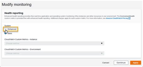enabling elastic beanstalk enhanced health reporting aws elastic