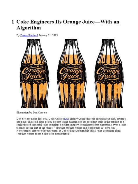 coke engineers its orange juice pdf the coca cola company coca cola