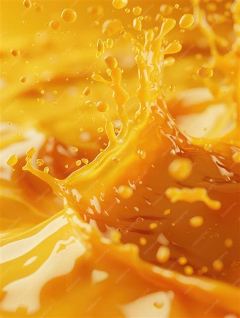 Liquid Splatter On Yellow Surface Premium Ai Generated Image