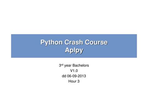 Ppt Python Crash Course Aplpy Powerpoint Presentation Free Download Id